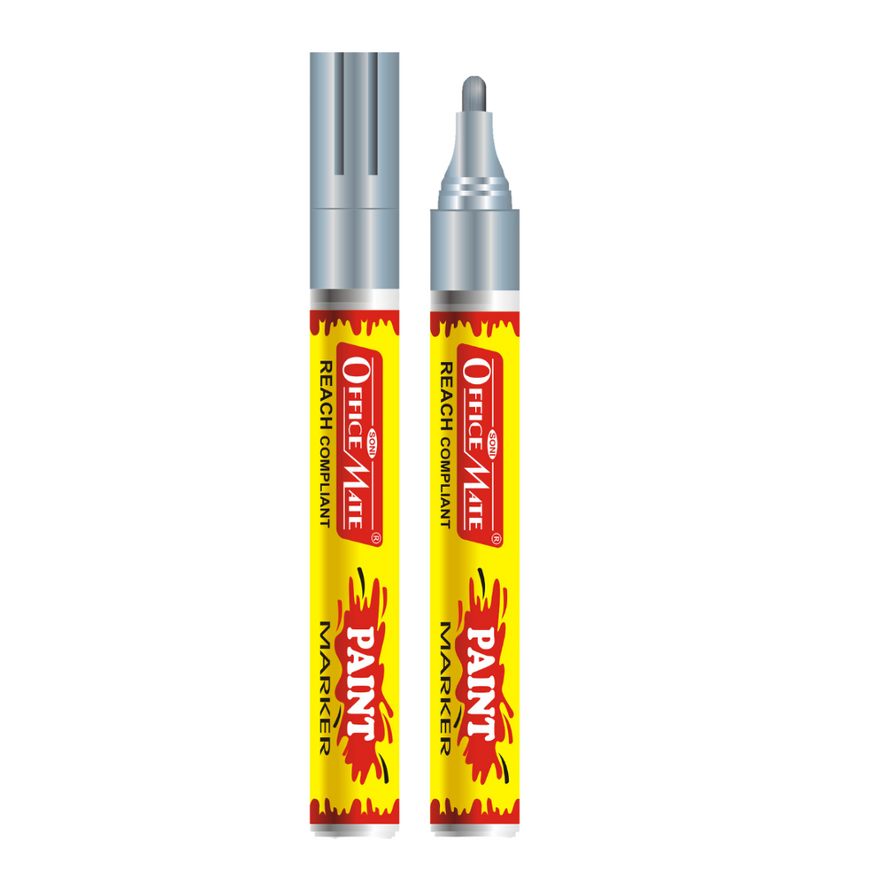 Soni Officemate Paint Markers - Silver – SATYAM STATIONERS